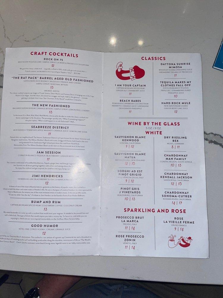 Menu at Sessions Restaurant, Daytona Beach