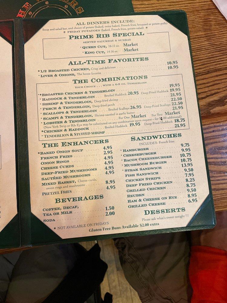 Menu at Waters Supperclub, New London