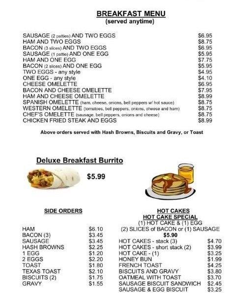 Menu at Baldwin's Restaurant and Drive-in, Ardmore