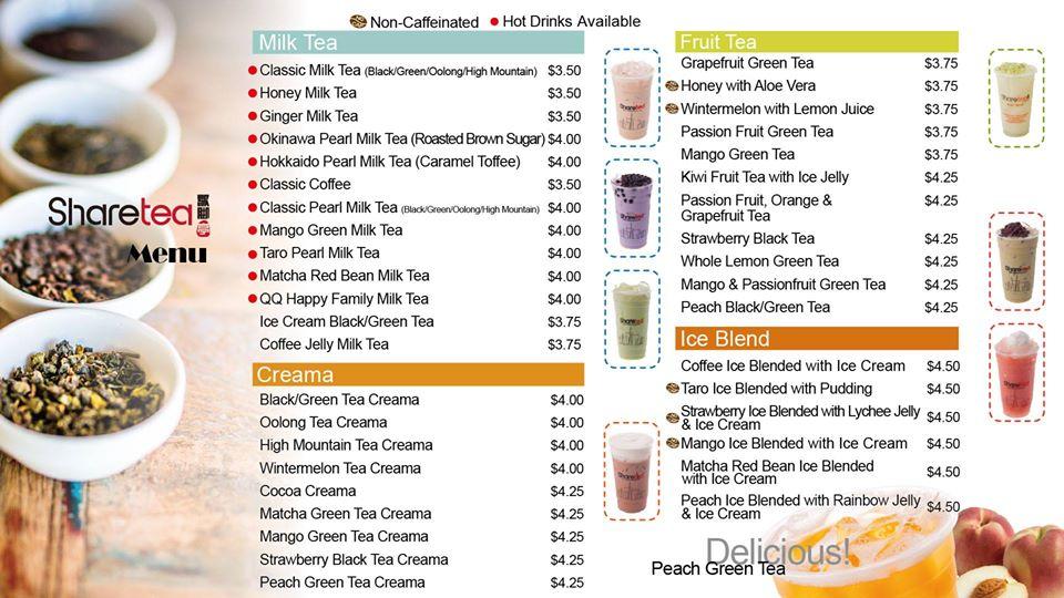 Menu at Sharetea pub & bar, San Leandro