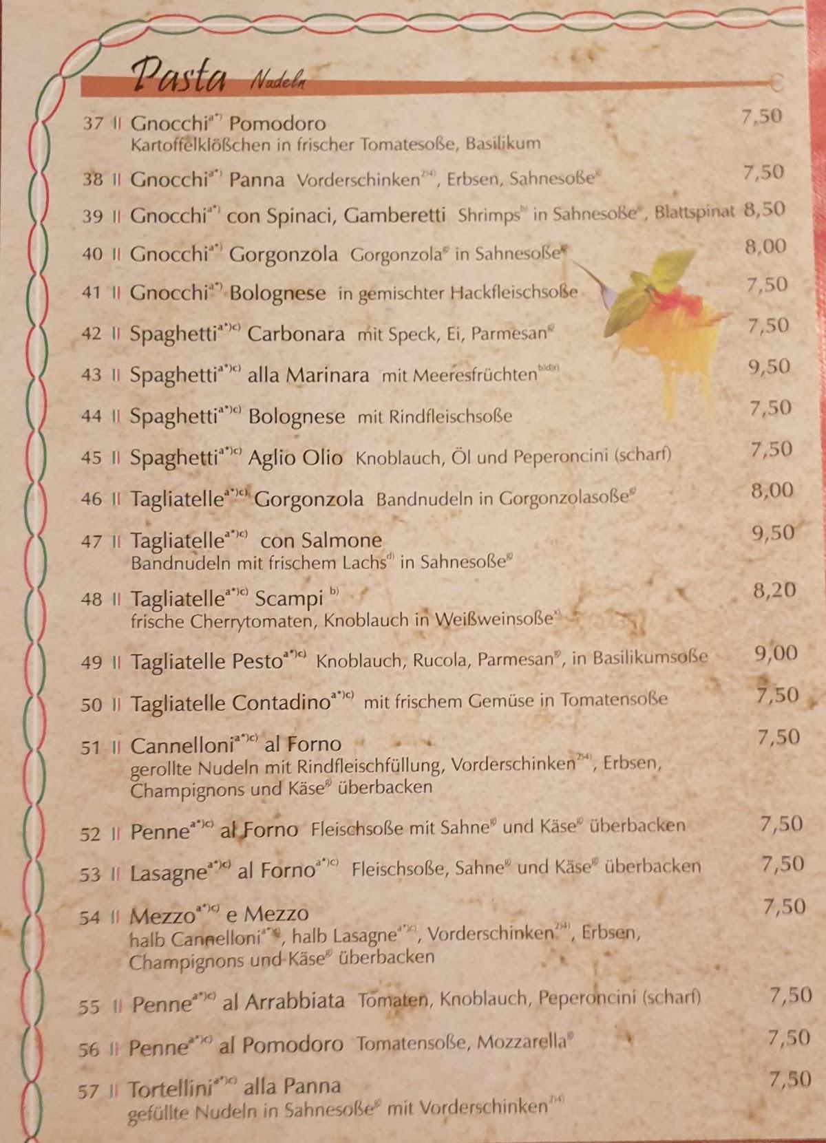 Menu au Antica Trattoria da Salvatore restaurant, Untersiemau