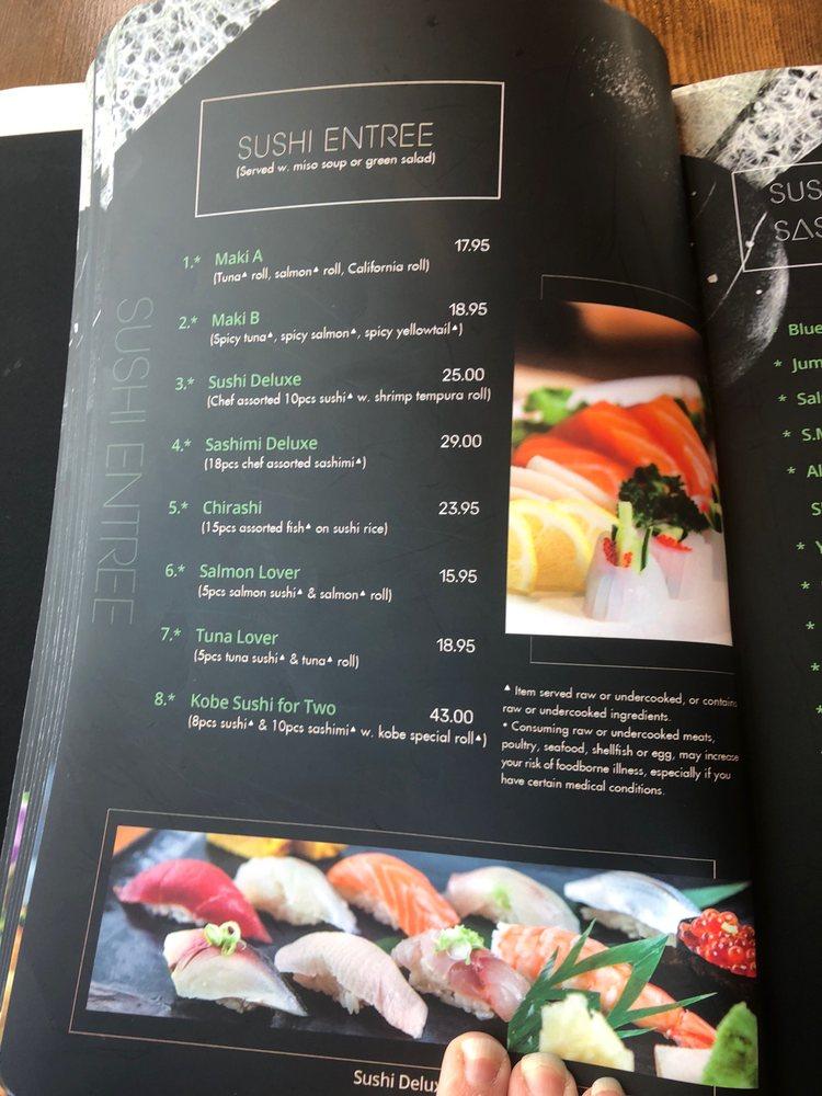 Menu at Kobe Sushi + Bar, Hood River