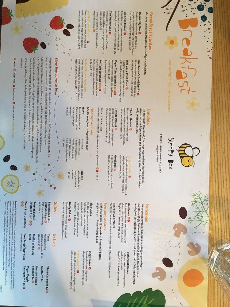 Menu at Sleepy Bee Cafe - Blue Ash, Blue Ash, Kenwood Rd