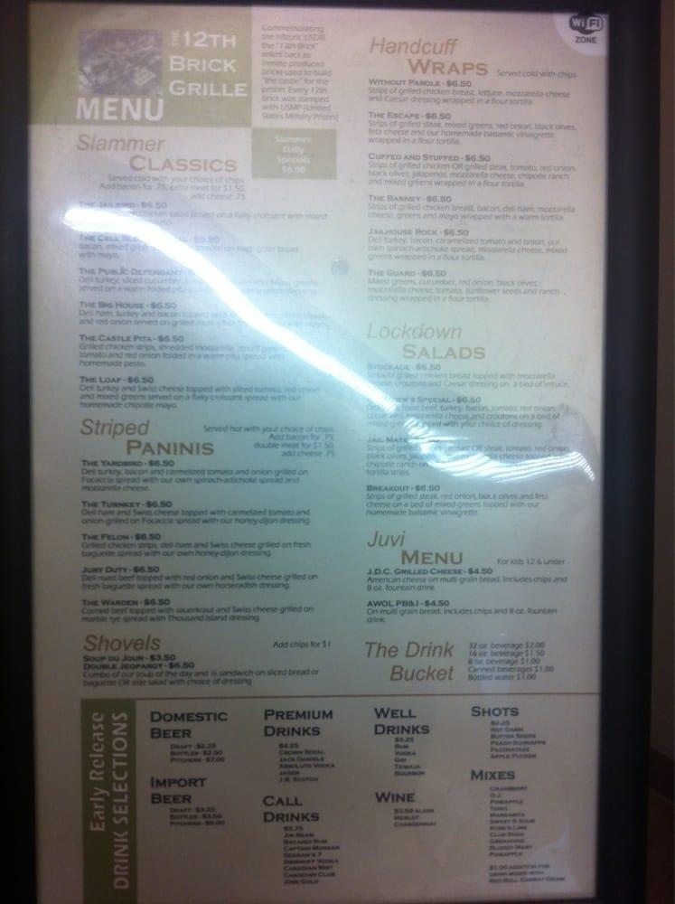 Menu at The 12th Brick Grille restaurant, Leavenworth