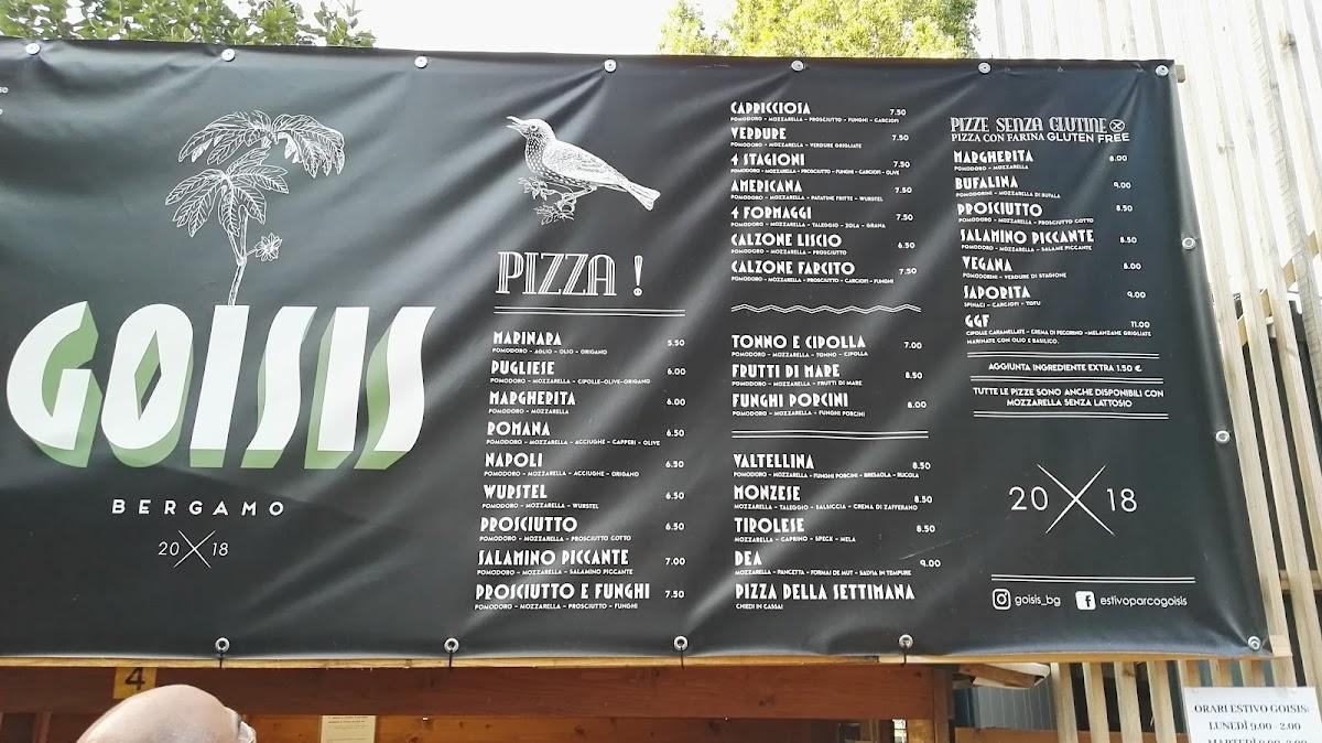 Menu at Estivo GOISIS restaurant, Bergamo