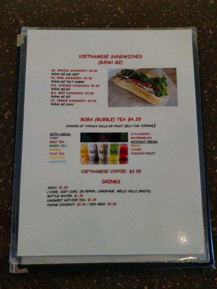 Menu at Viet Cuisine restaurant, Huntsville