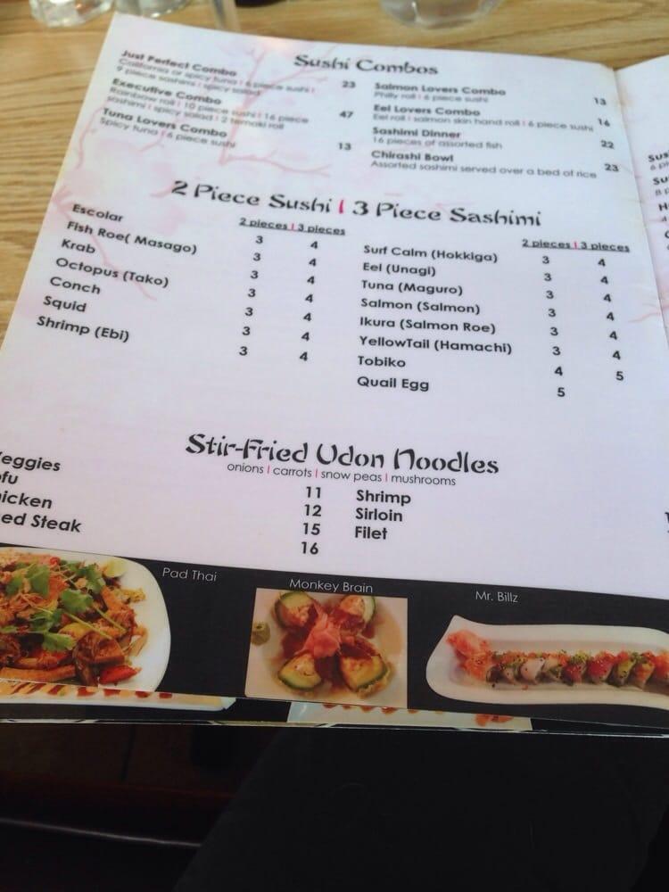 Menu at Wabi-Sabi restaurant, Merritt Island
