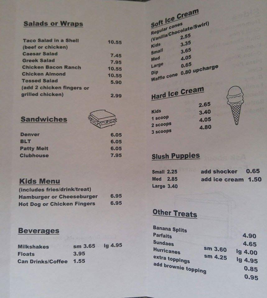 Menu at Brian's Drive-In fast food, Lorette, Dawson Rd
