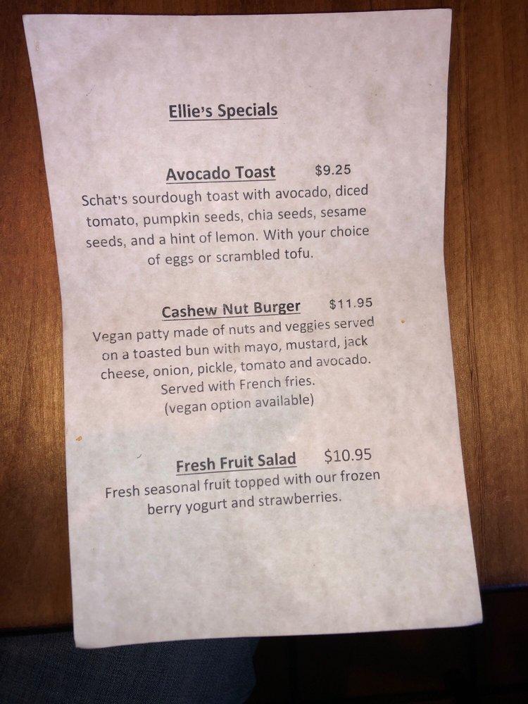 Menu at Ellie's Mutt Hut restaurant, Ukiah