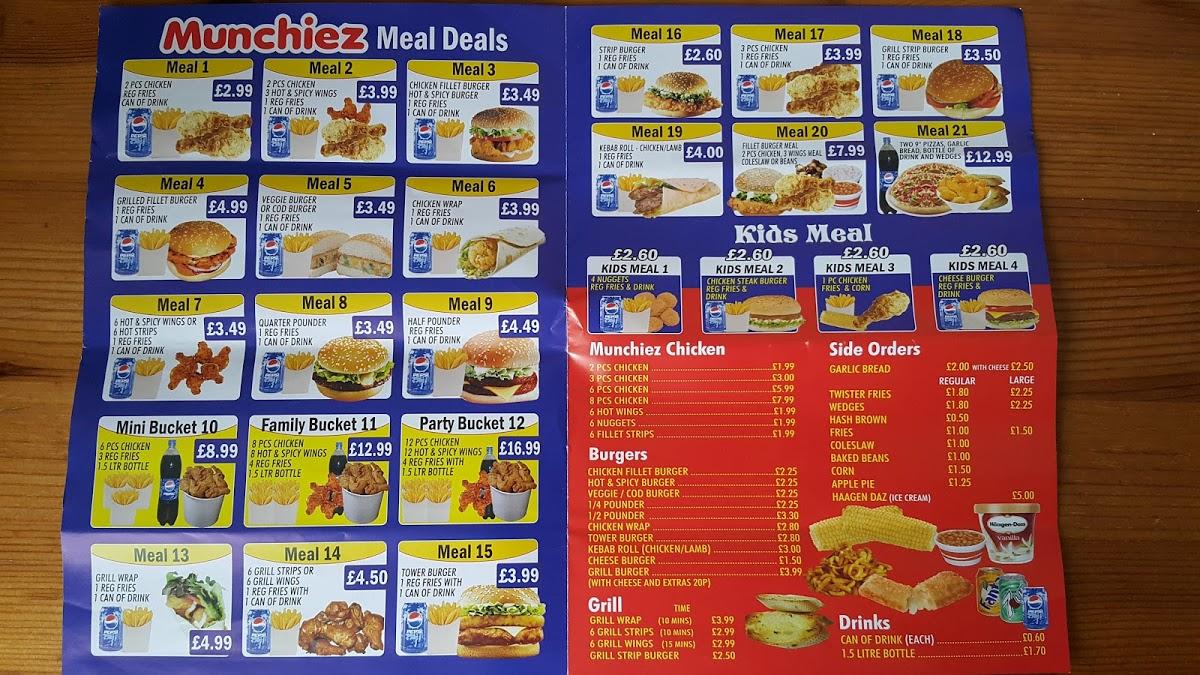 Menu at Munchiez restaurant, Hounslow, 724b Bath Rd