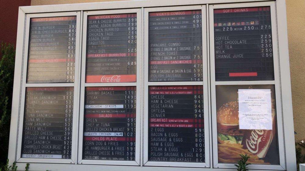 Menu at Vicky's Restaurant, San Bernardino