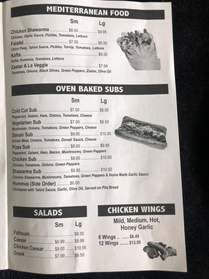 Menu at Emperor Pizza pizzeria, Cap-Pele