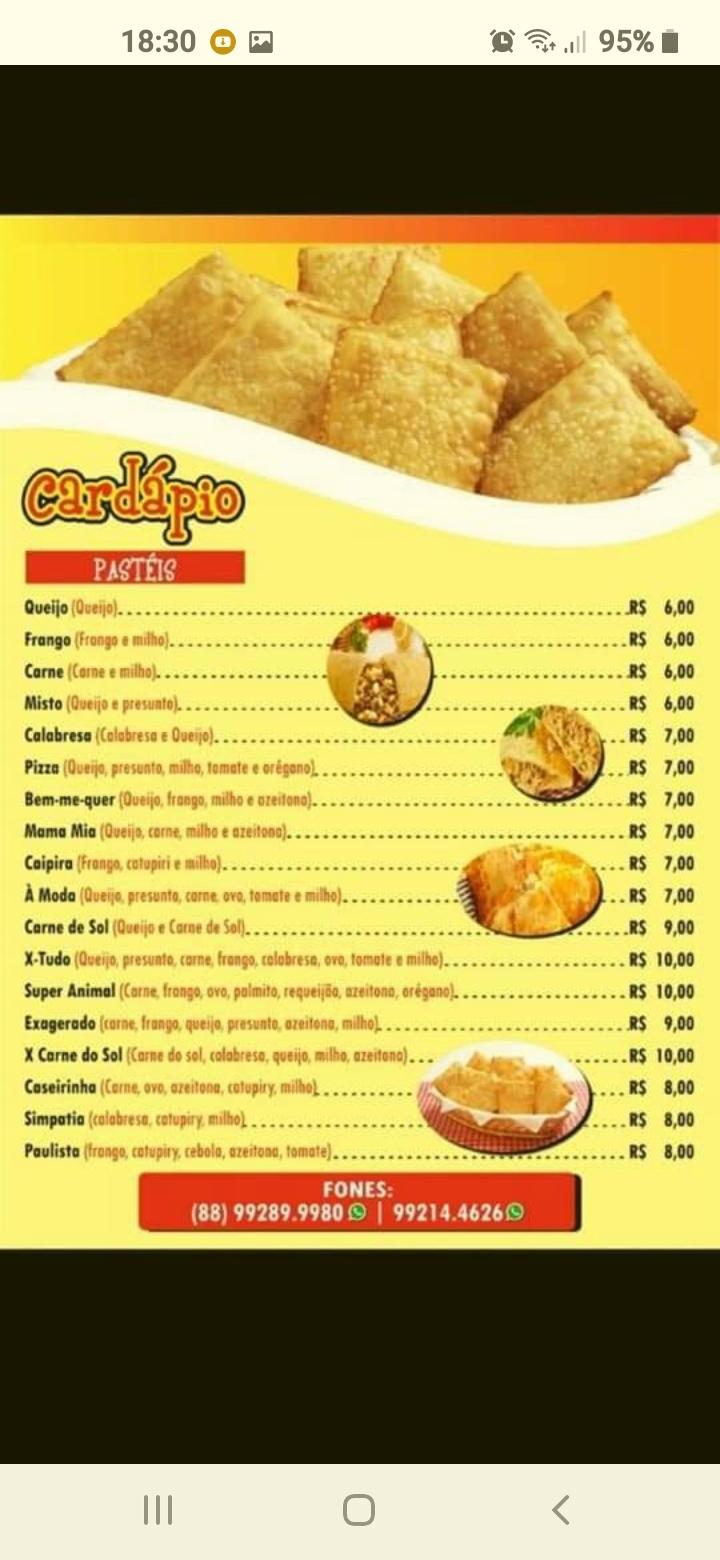 Menu em Pastelaria Base do recheio pub & Bar, Camocim