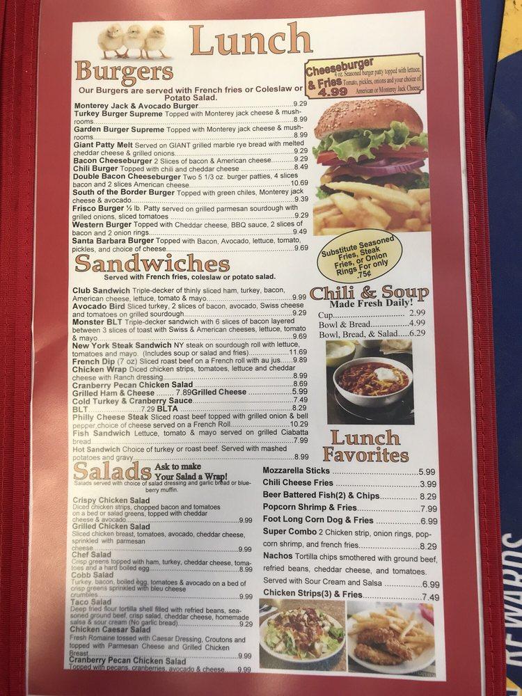 Menu at Red Rooster Cafe, Durham