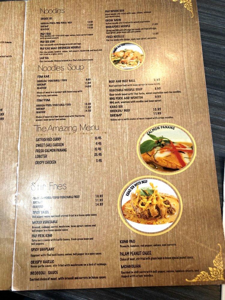 Menu at Amazing Thai restaurant, North Las Vegas, W Ann Rd #109