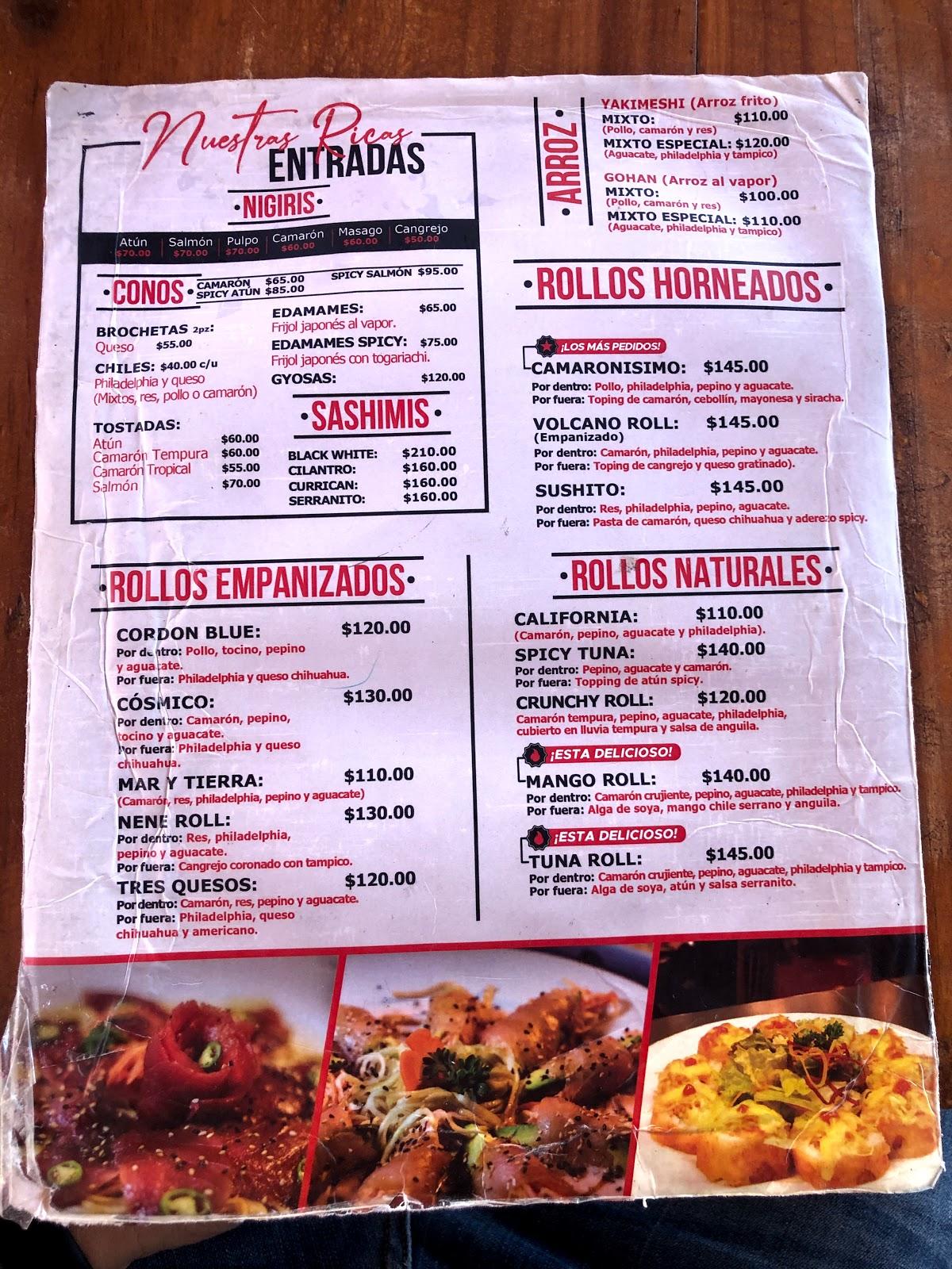 Menu at Claro Fish Jr. restaurant, San José del Cabo, P.º Malecon San Jose