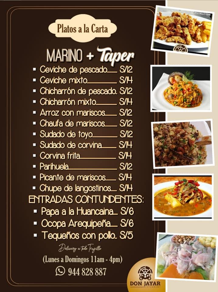 Menu at Don Jayar Restaurant, Trujillo