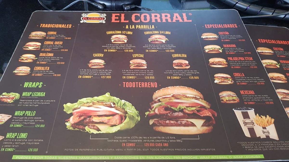Menu at El Corral Centro Andino restaurant, Bogotá, Cra. 11 ## 82 - 01/ ...