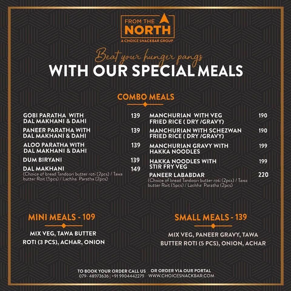 Menu at From The North, Ahmedabad, CHOICE RESTAURANT LANE
