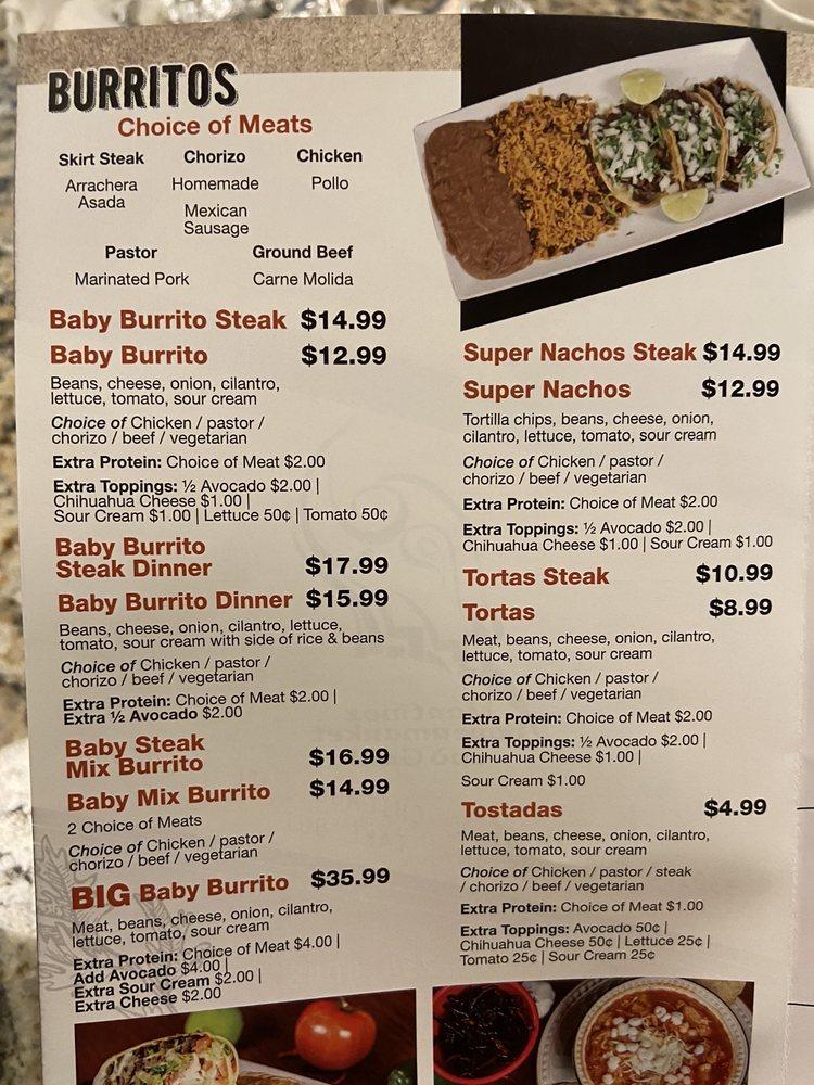 Menu at Martinez Supermarket restaurant, Chicago