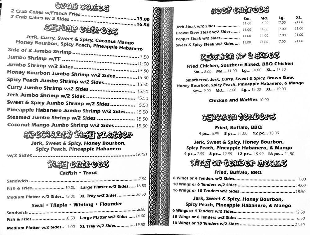 Menu at Momma G's Soul Food and Jamaican Restaurant, Dover