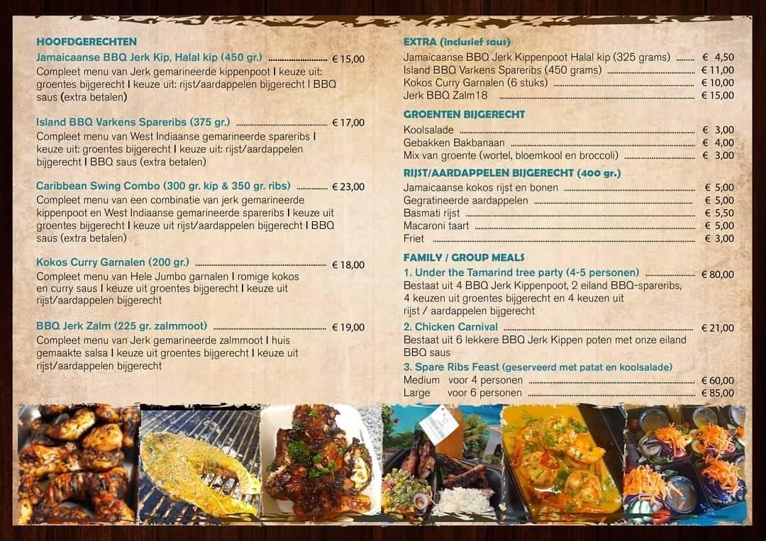 Menu at Caribbean Swing, Rotterdam