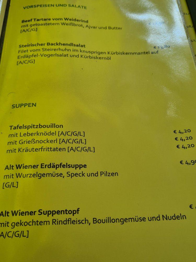 Speisekarte von Klein Steiermark restaurant, Wien