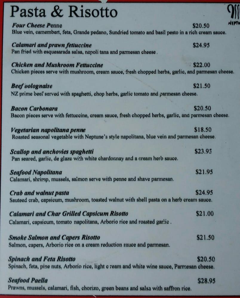 Menu at Neptune Cafe & Bar, Auckland, 23 Princes Wharf 143 Quay St ...