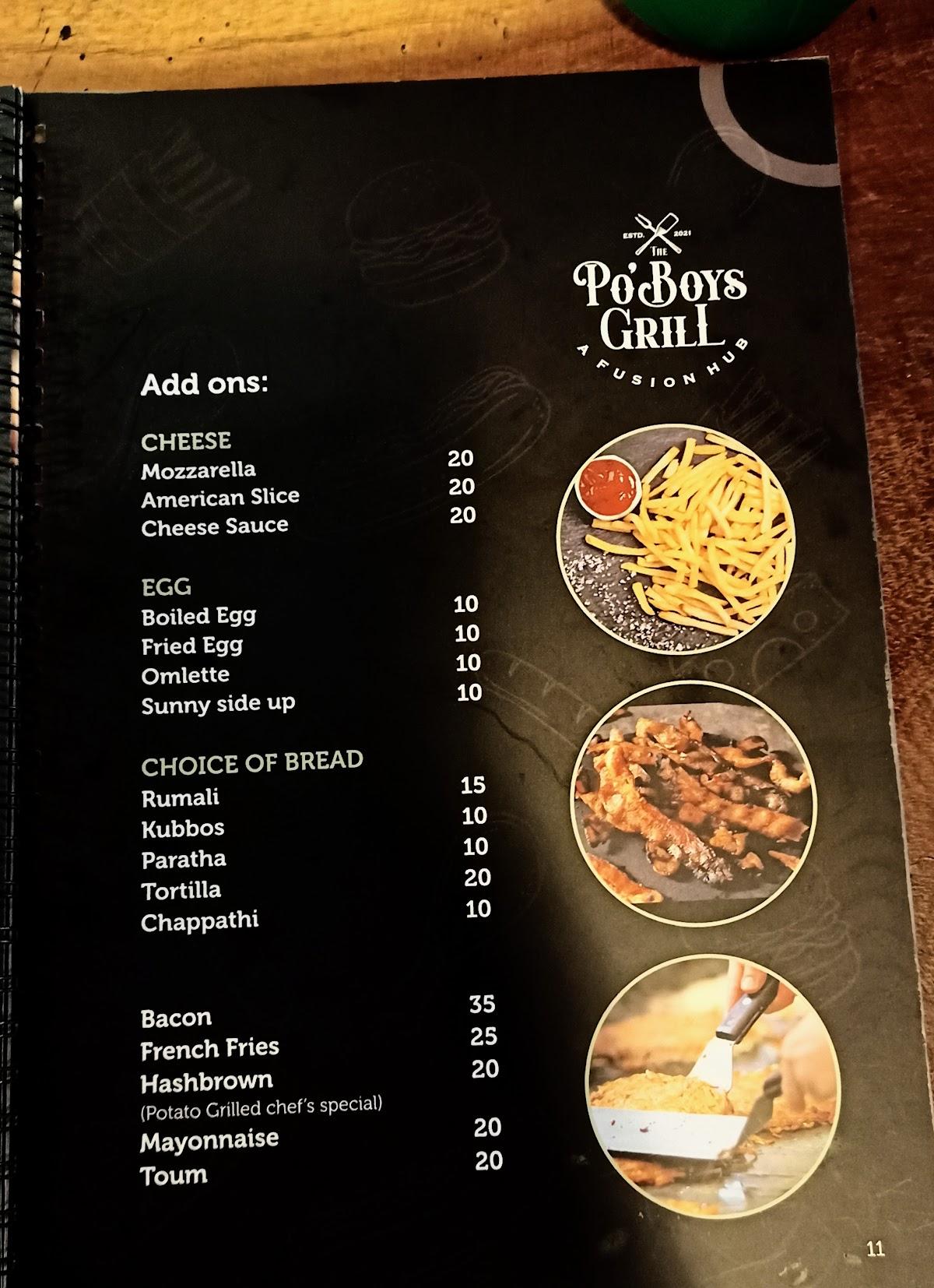Menu at The Po'Boys Grill, Pala