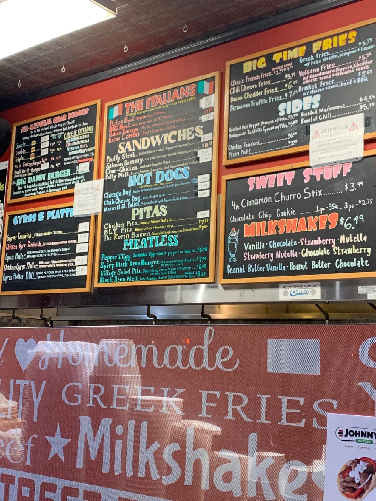 Menu at Johnny's Beef & Gyros - Lincoln Park restaurant, Chicago