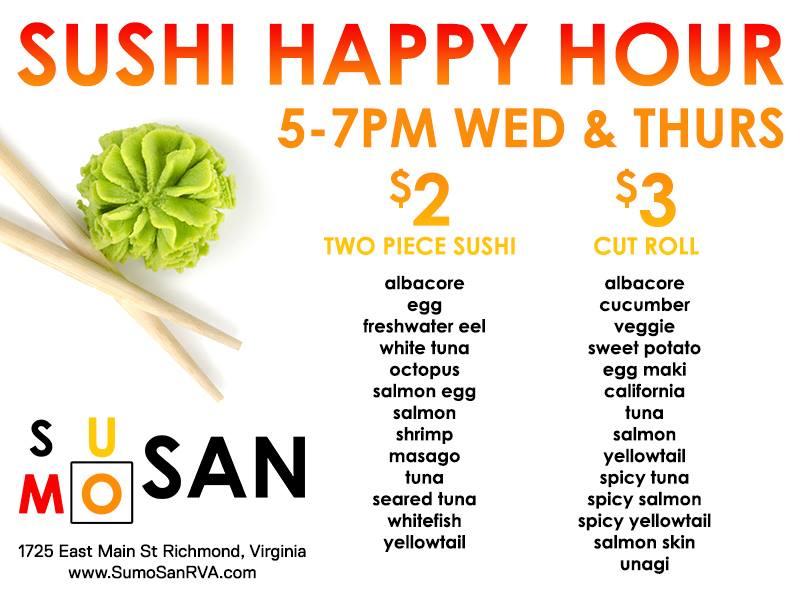 Menu at Sumo San Restaurant, Richmond