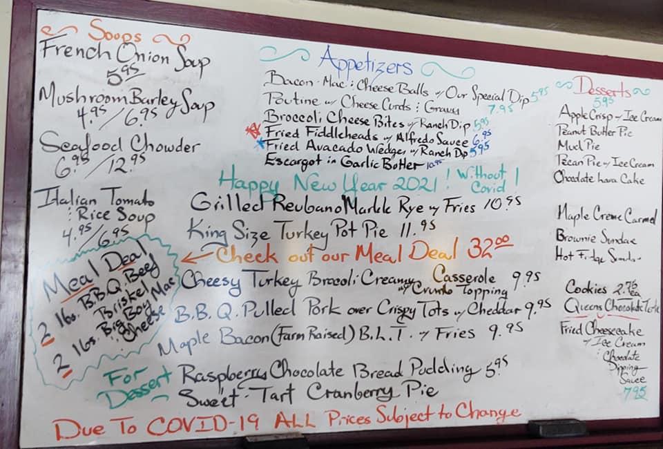 Menu at White Wolf Inn restaurant, Eustis