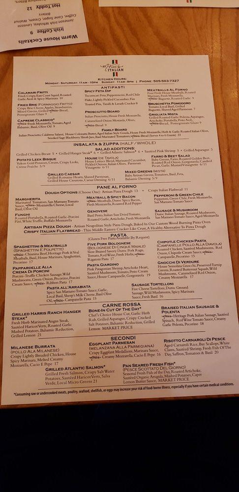 Menu at M'tucci's Italian pizzeria, Albuquerque, Winter Haven Rd NW M