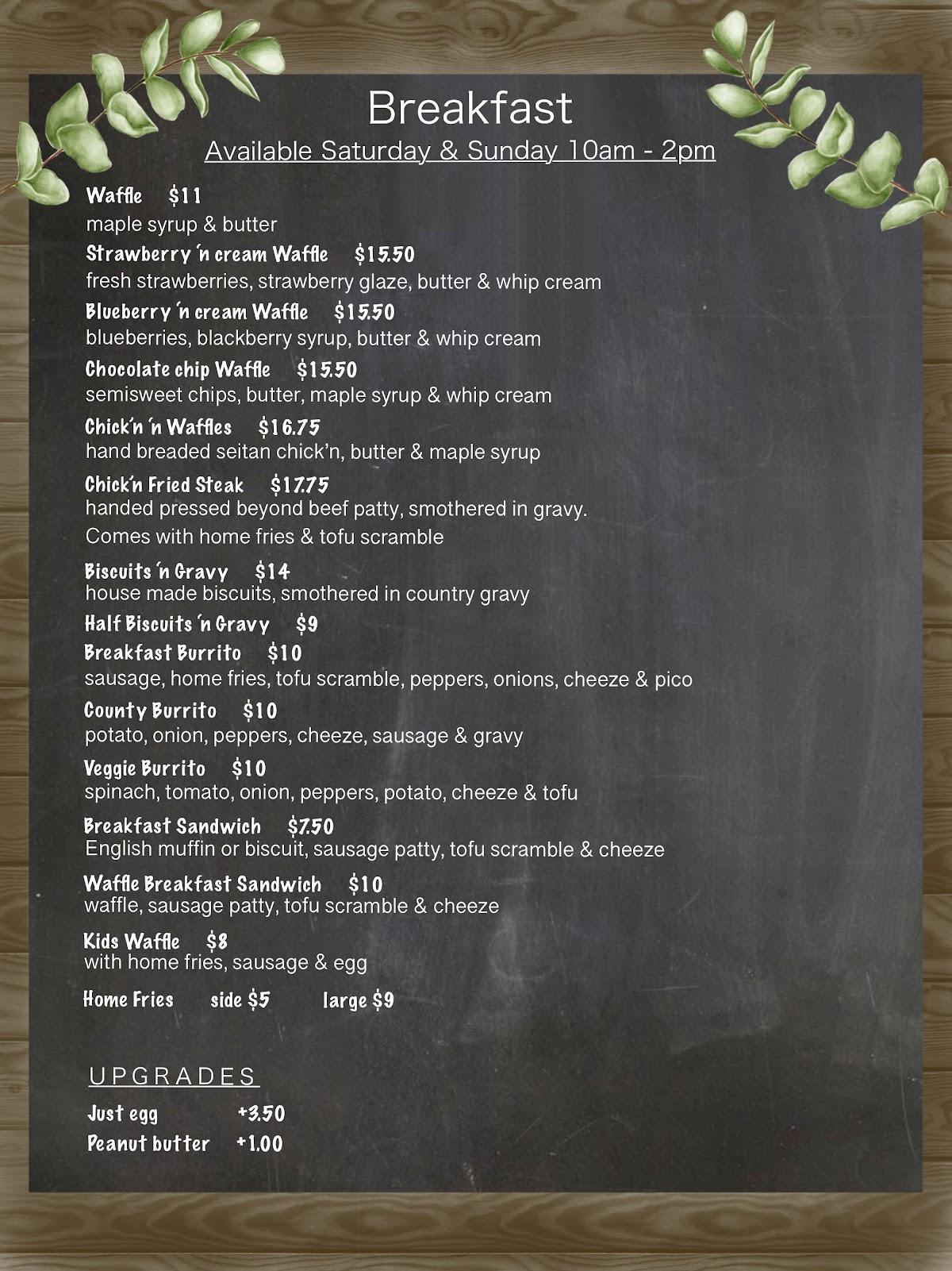 Menu at Preference restaurant, Anchorage