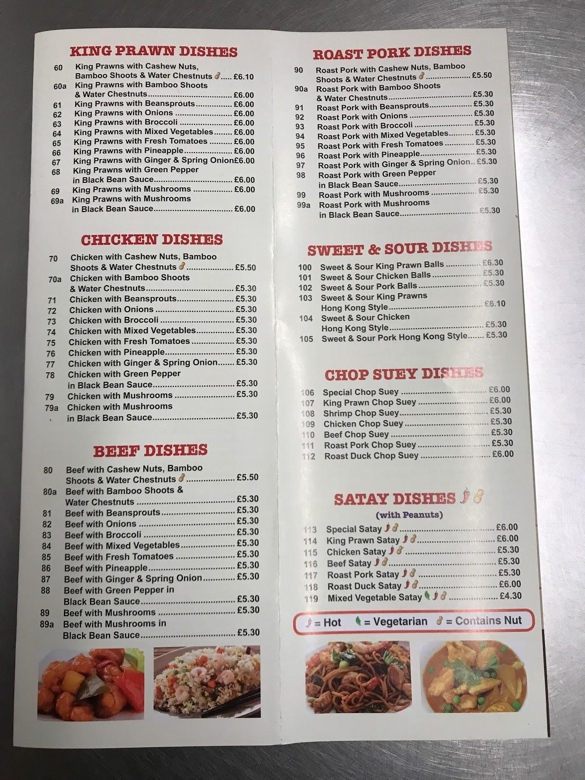 Menu at You & Me Chinese Takeaway fast food, Ottery Saint Mary