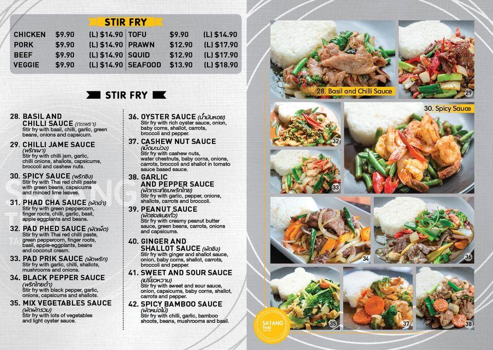 Menu at Satang Thai Takeway fast food, Haymarket, 20 Quay St