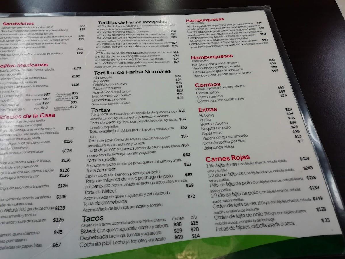 Carta del restaurante Natural y Más Suc. Av. Pedro Cárdenas, Matamoros ...