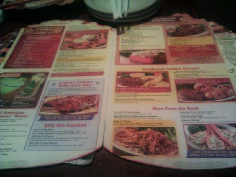 Menu at Logan's Roadhouse BBQ, Fultondale, Lowery Pkwy