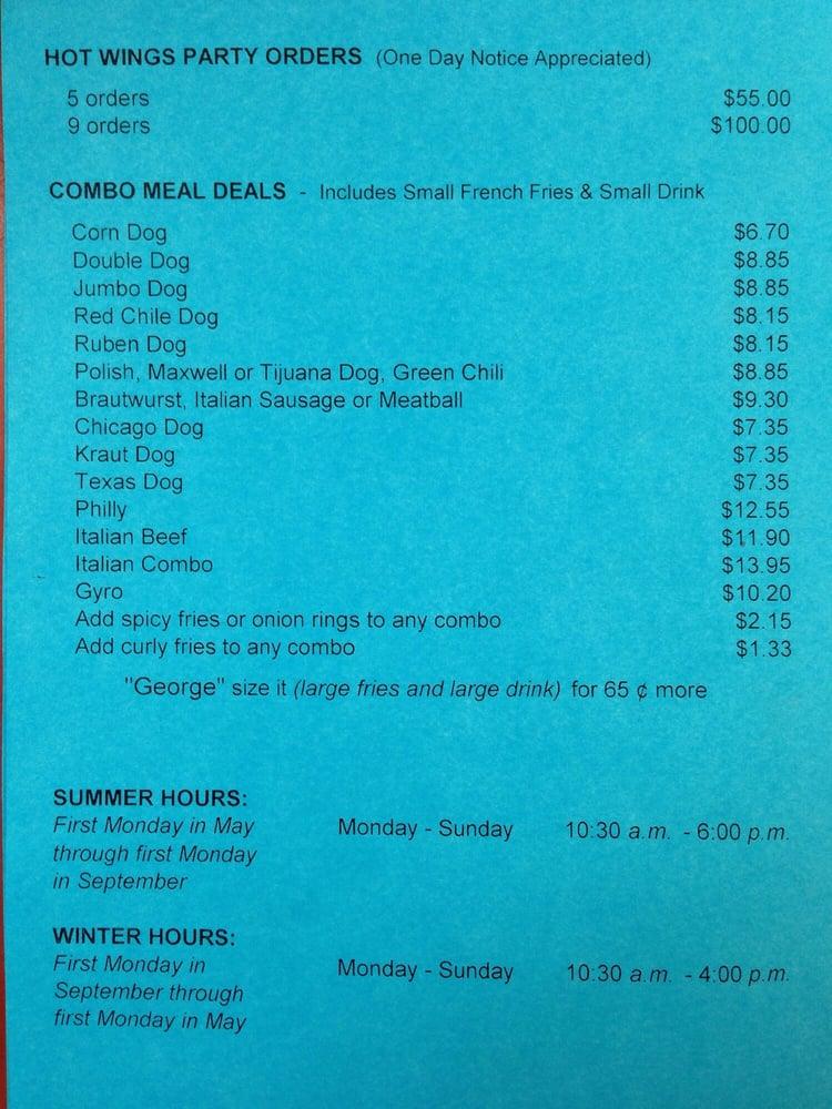 Menu at Margo's Vienna Station restaurant, Colorado Springs, W Colorado Ave
