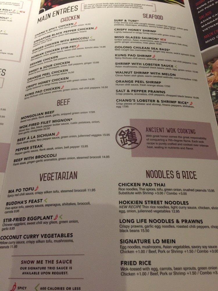 Menu at P.F. Chang's restaurant, Fort Myers, 10081 Gulf Center Dr