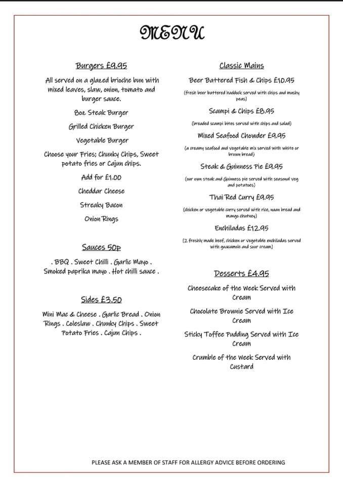 Menu at The Bruce Inn pub & bar, Falkland