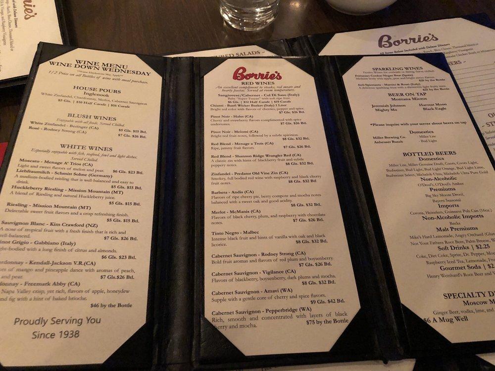 Menu at Borries 2.0 steakhouse, Black Eagle