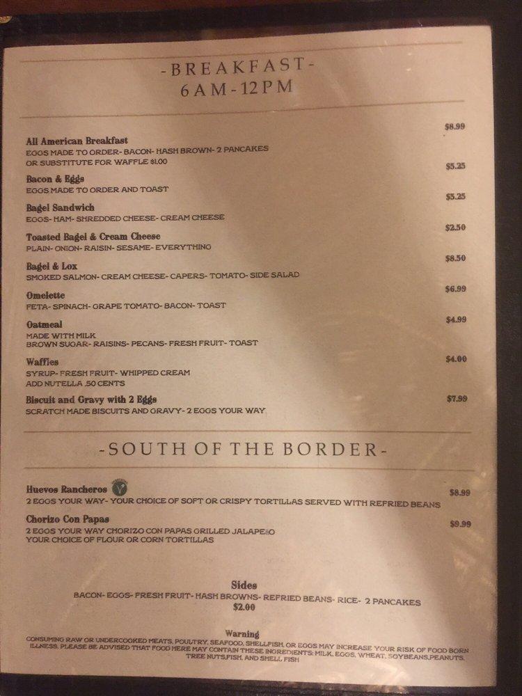 Menu at The Gadsden Hotel restaurant, Douglas