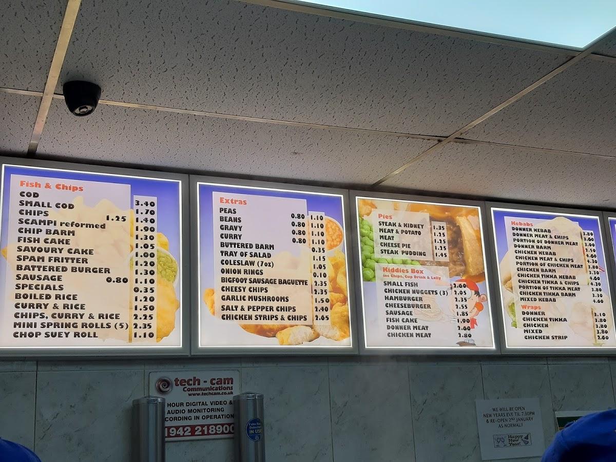 Menu at Haydock Supper Bar, St Helens