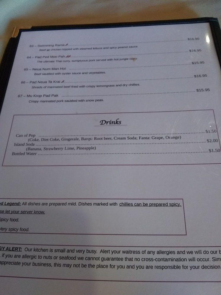 Menu at Little Elephant Thai Bistro restaurant, Ottawa