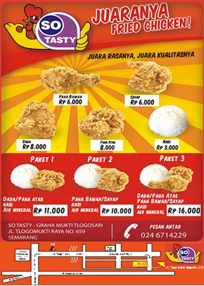 Menu at SO TASTY Graha Mukti restaurant, Semarang
