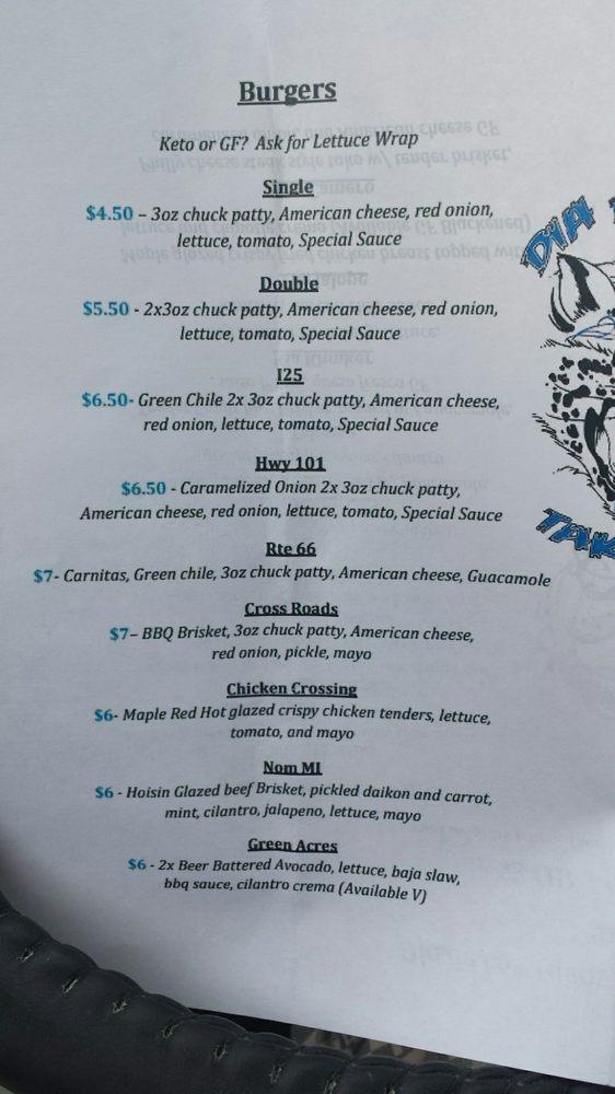 Menu at Tako Ten pub & bar, Albuquerque