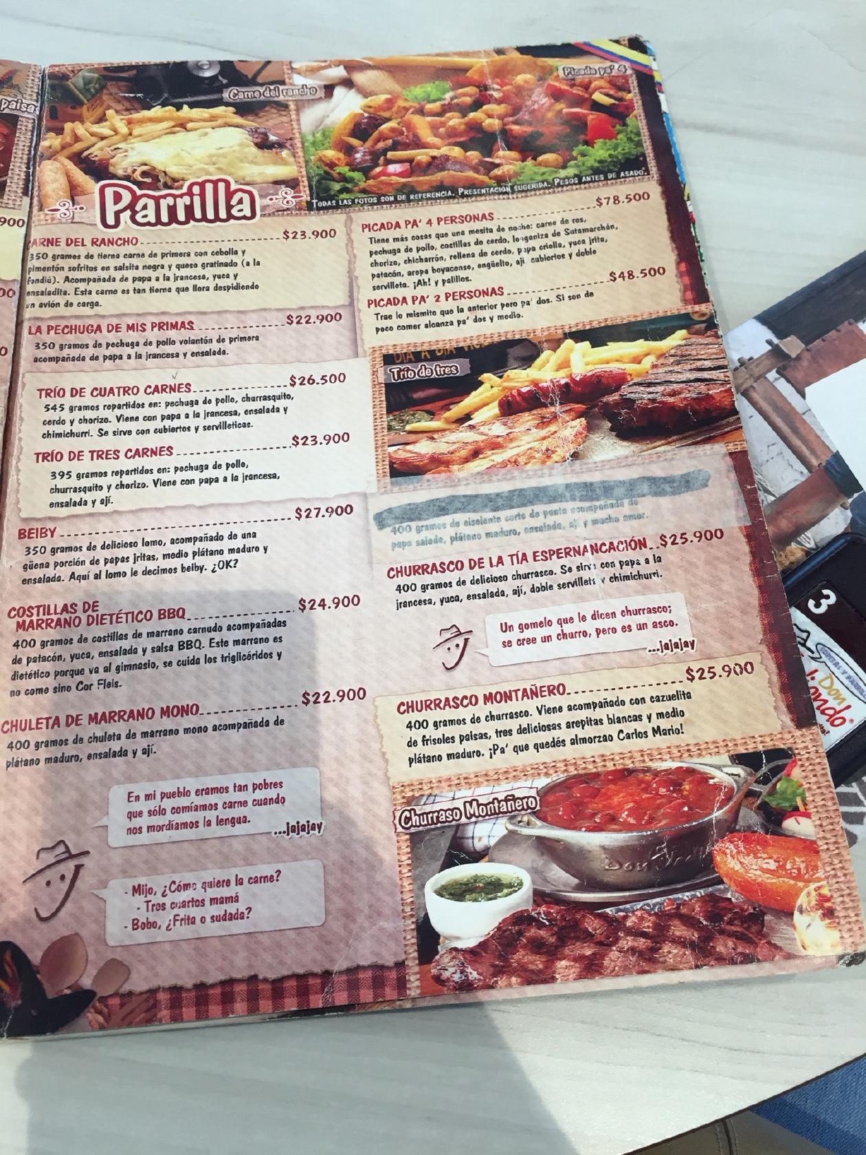 Menu at Don Jediondo Sopitas y Parrillas, Barranquilla, C.C. VIVA ...