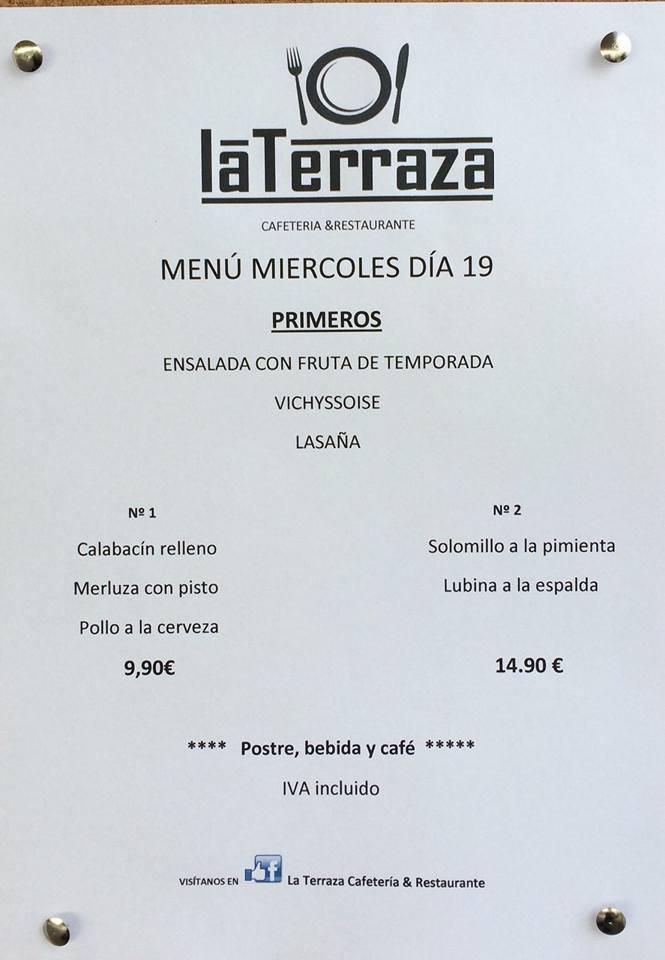 Carta de La Terraza Cafetería & Restaurante, Paterna