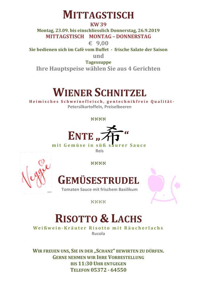 Speisekarte von Hotel zur Schanz restaurant, Ebbs